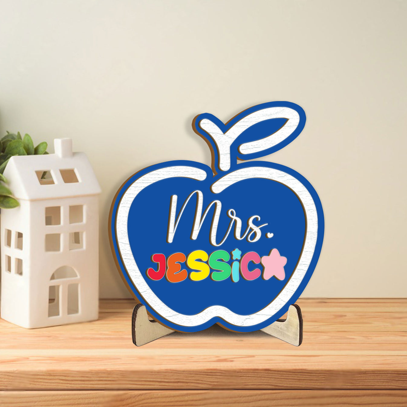 Personalized Teacher Wooden Plaque, Teacher Wooden Sign, Custom Name W