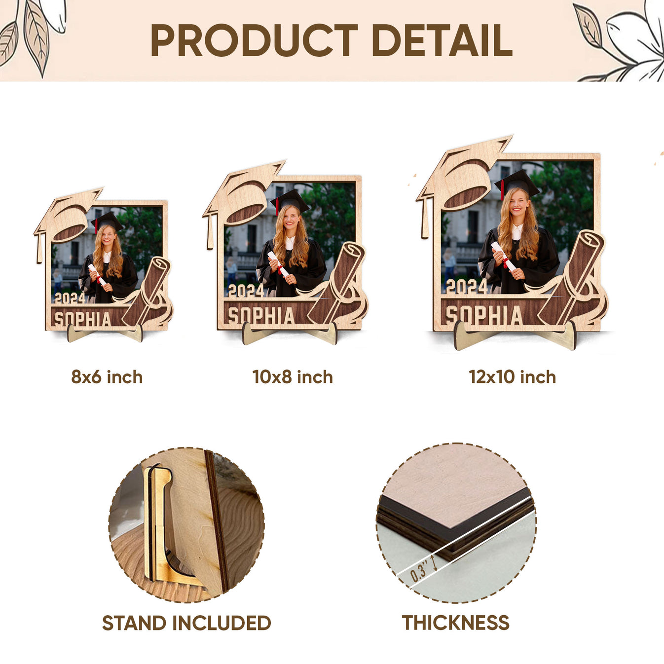 Personalized Graduation Wooden Plaque, Custom Name Wooden Sign, Gradua