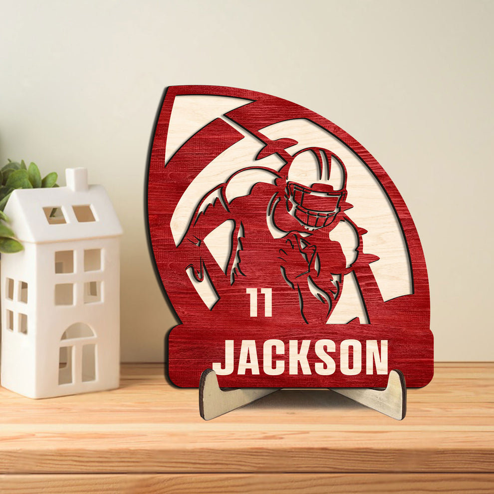 Personalized Sports Wooden Plaque, Custom Name Wooden Sign, Multiple S