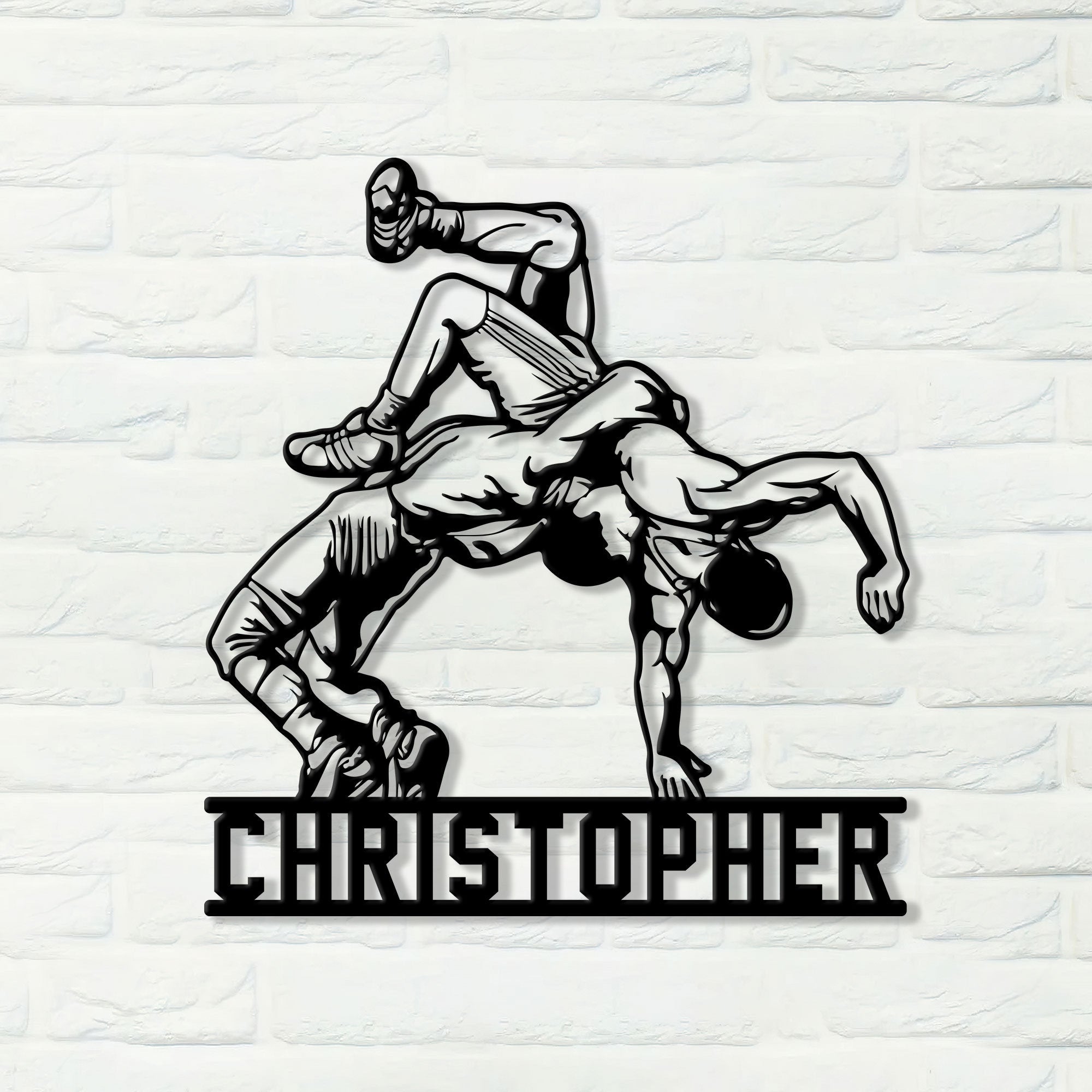 Personalized Wrestling Metal Sign, Wrestling Sign, Custom Name Room Si