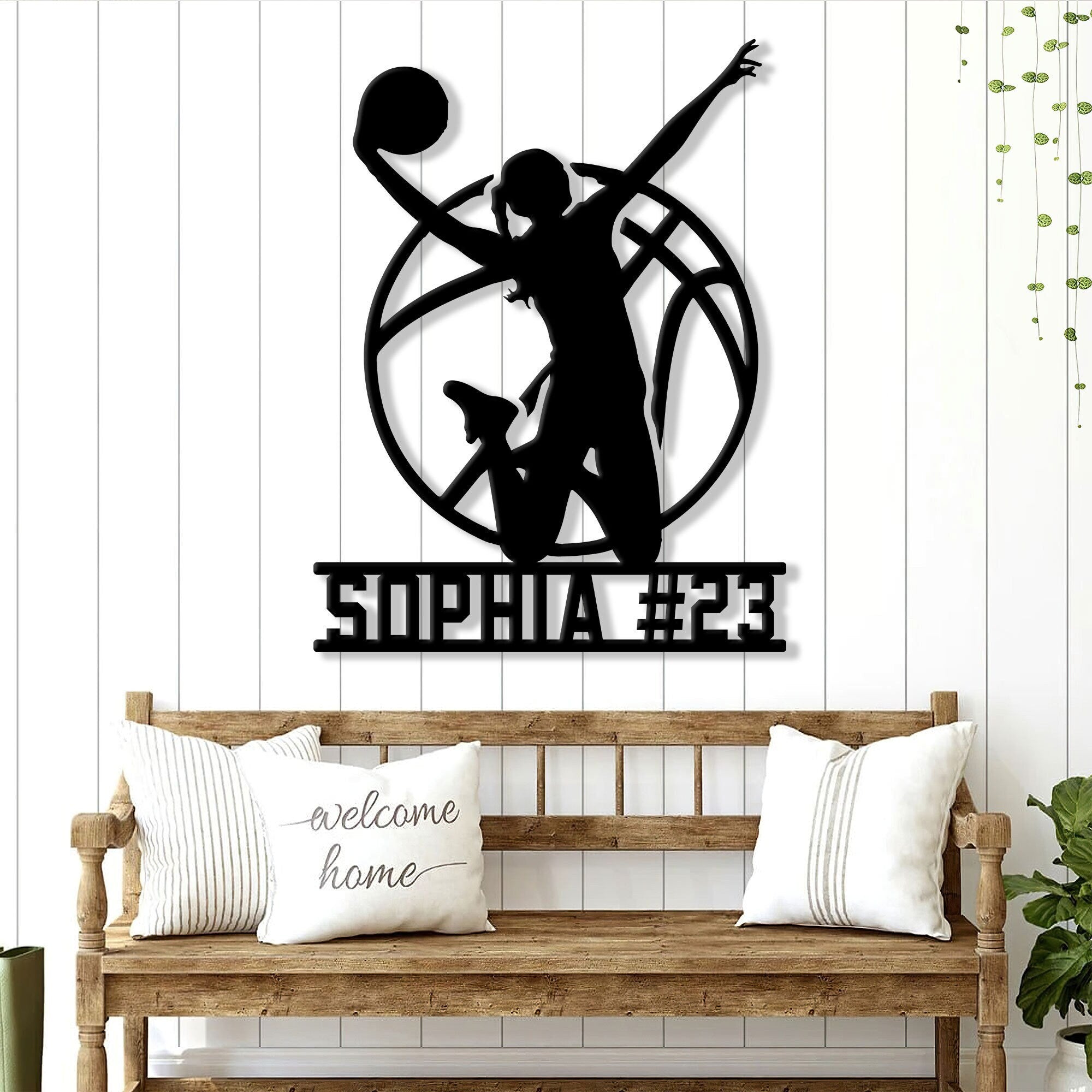 Personalized Basketball Metal Sign, Basketball Girl Sign, Custom Name