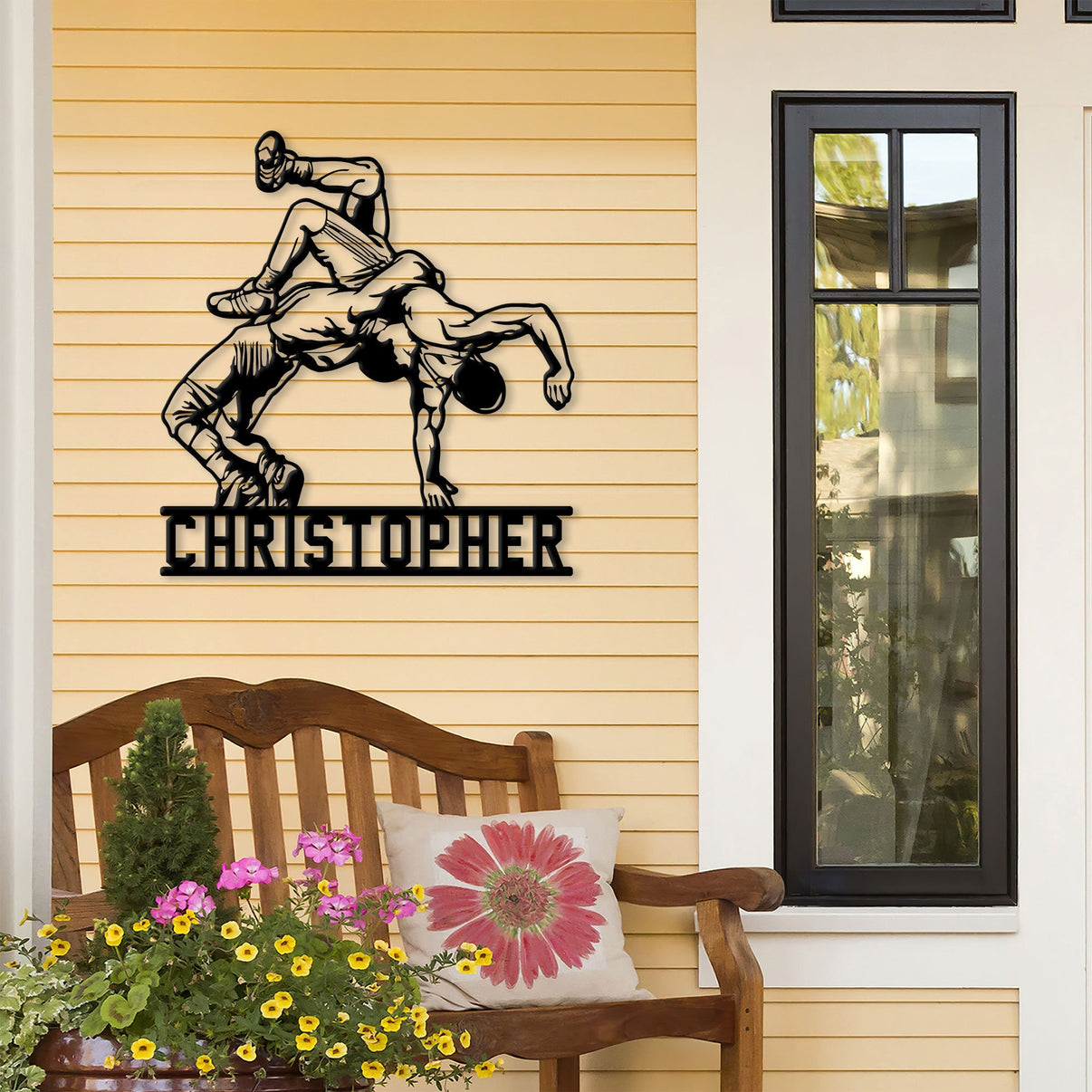 Personalized Wrestling Metal Sign, Wrestling Sign, Custom Name Room Si