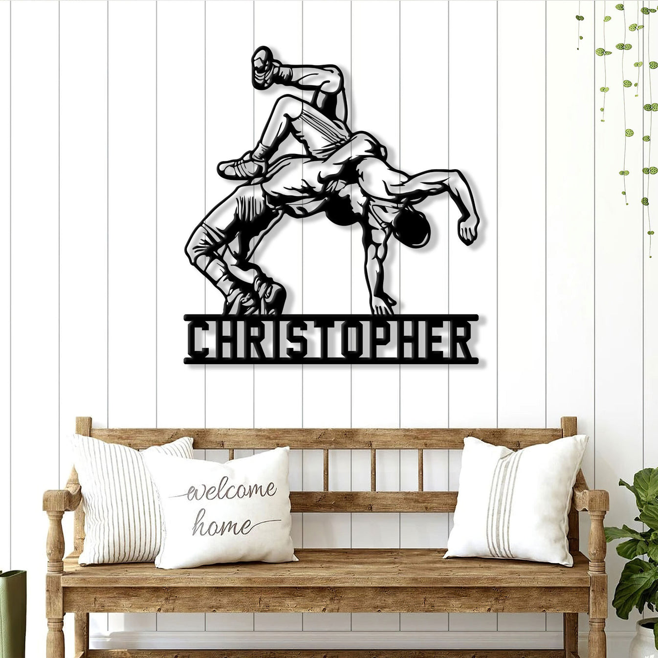 Personalized Wrestling Metal Sign, Wrestling Sign, Custom Name Room Si