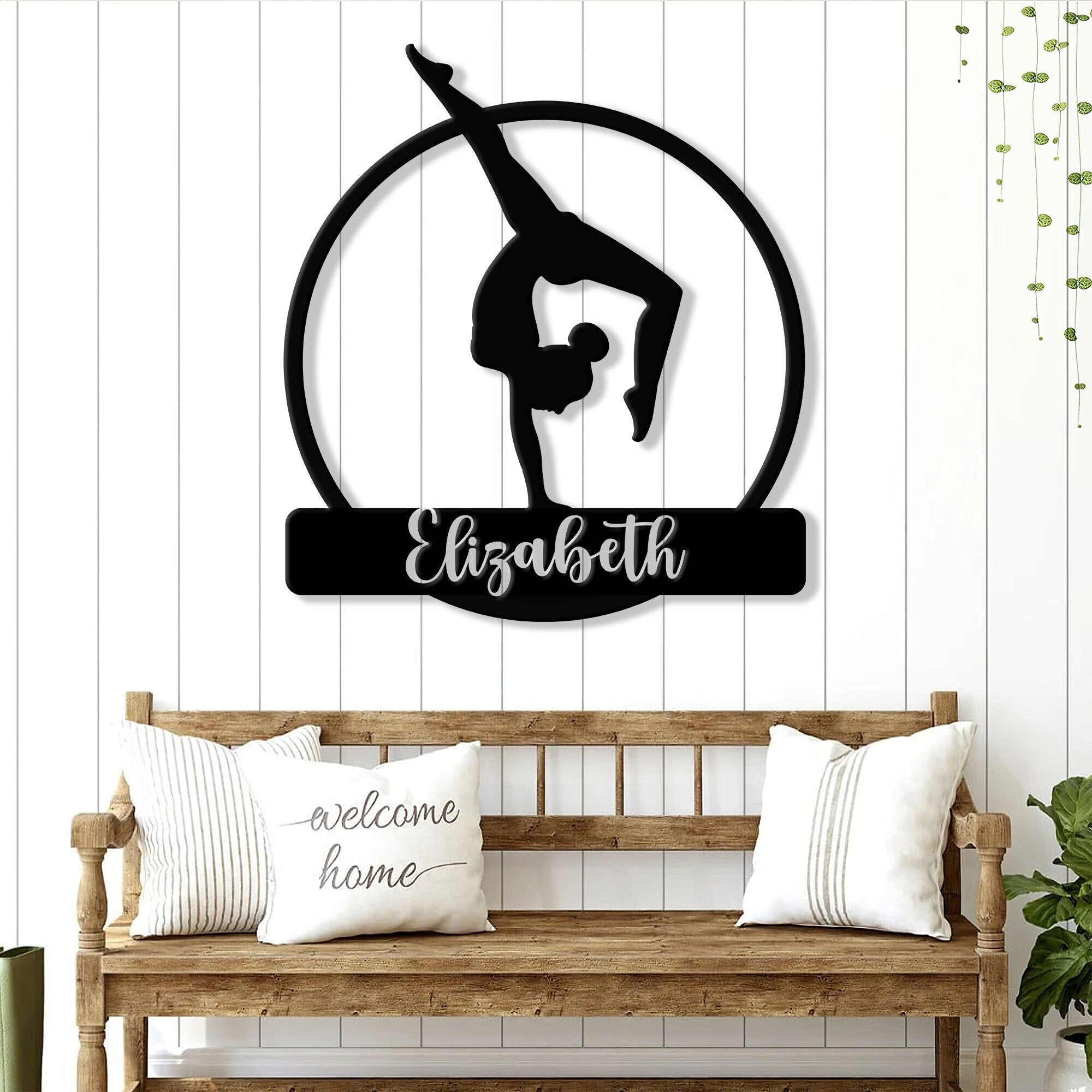 Personalized Gymnastics Metal Sign, Girl Gymnastics Sign, Custom Name