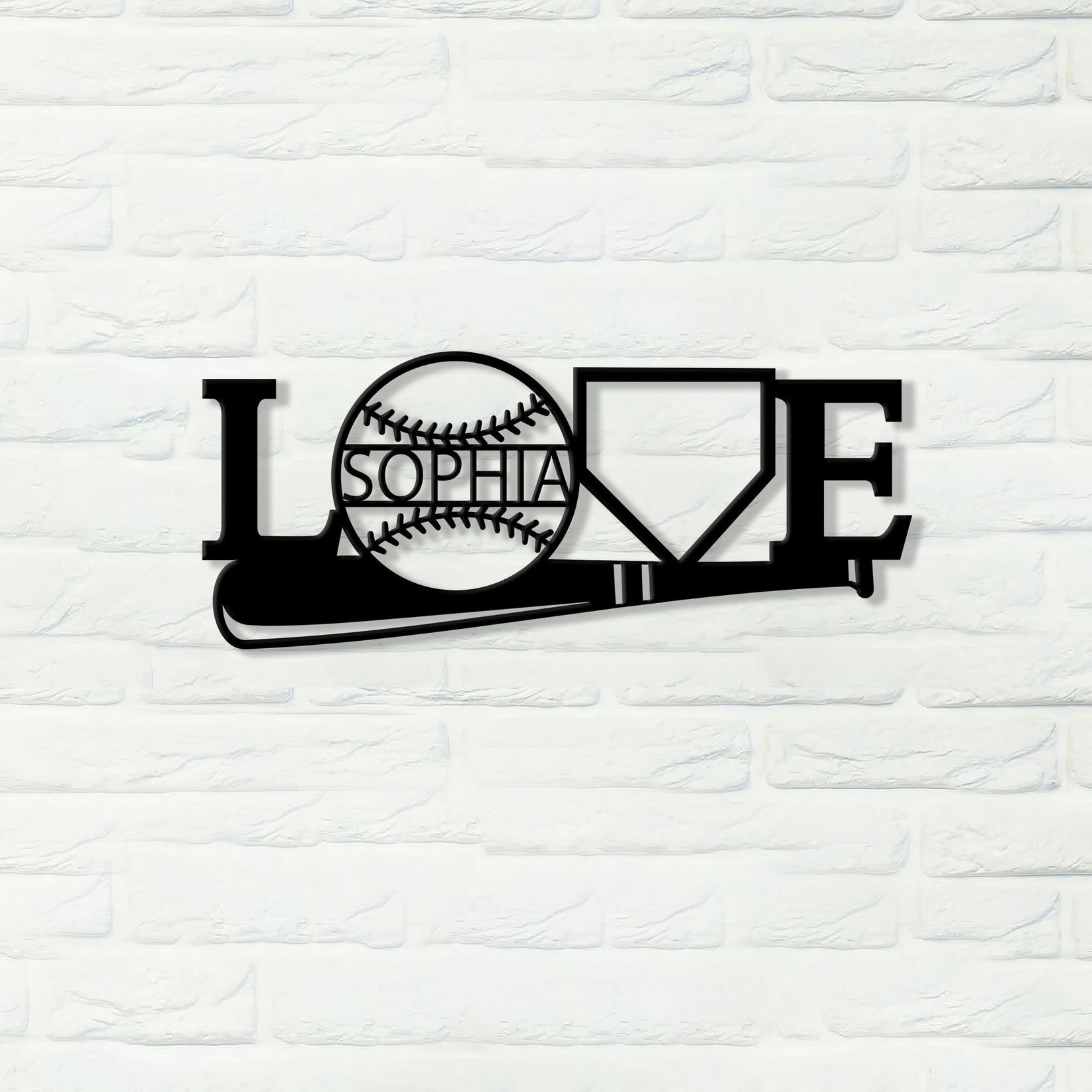 Personalized Softball Metal Sign, Love Softball Sign, Custom Name Room