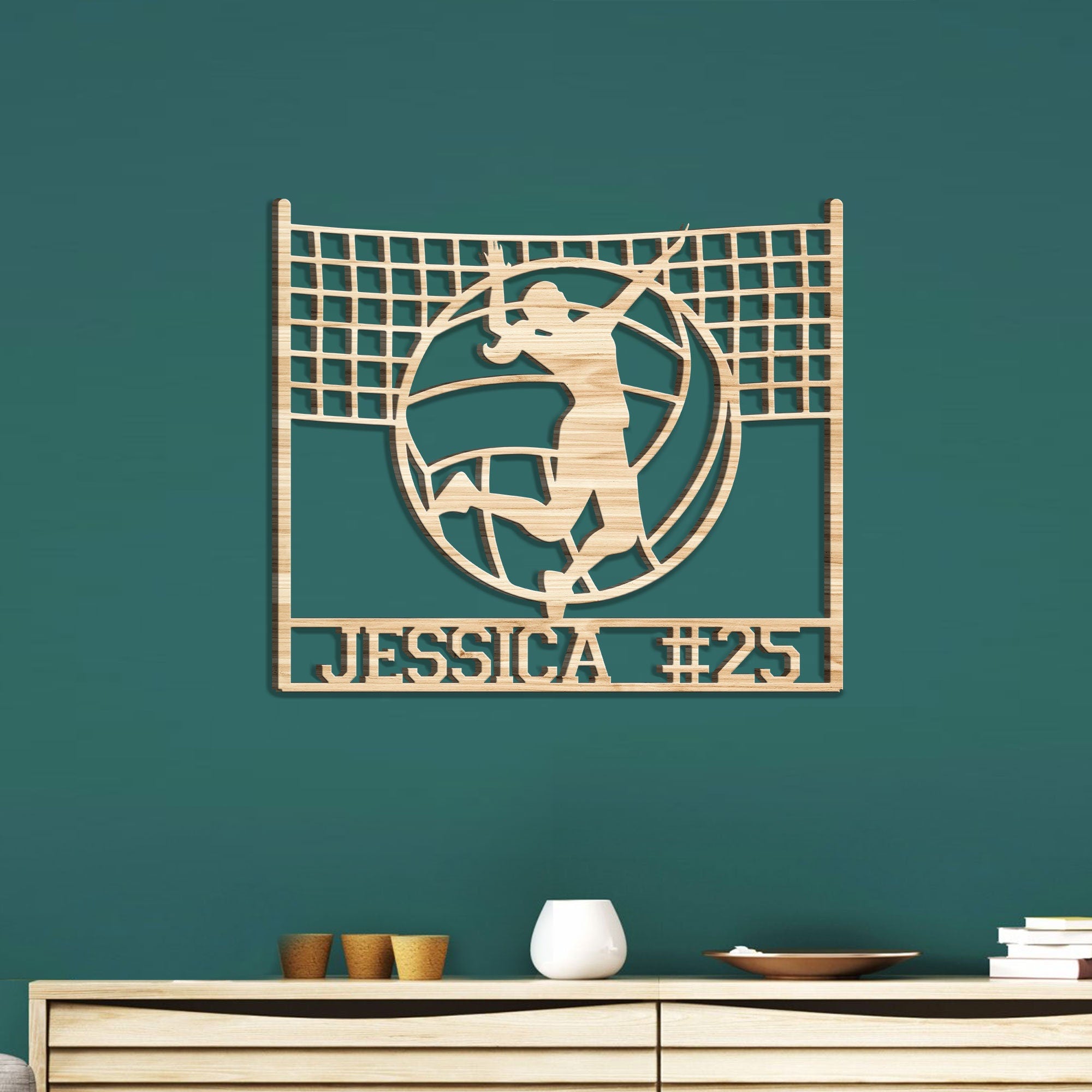 Personalized Volleyball Wood Sign, Volleyball Player Sign, Custom Wood