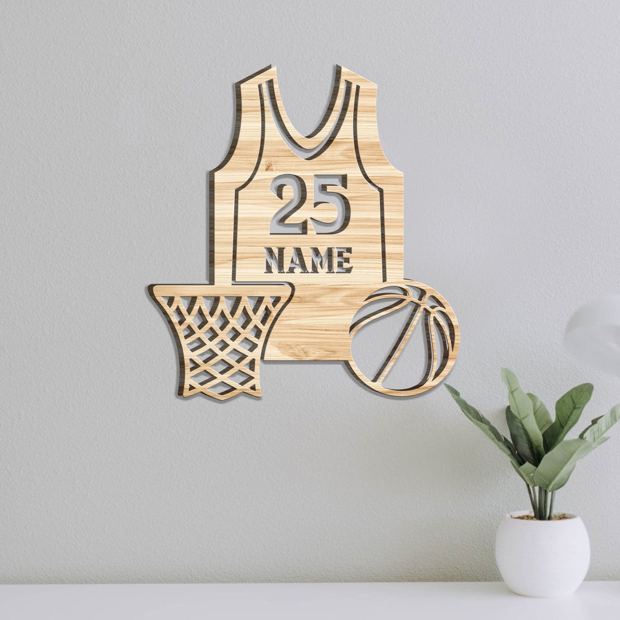 Personalized Basketball Wood Sign, Basketball Jersey Sign, Custom Name