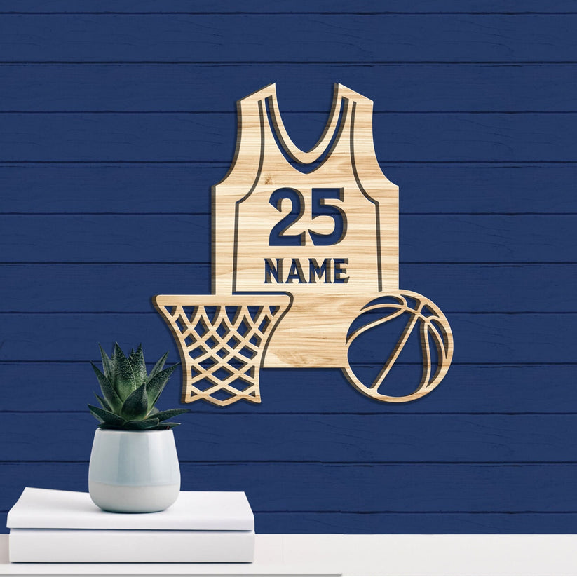Personalized Basketball Wood Sign, Basketball Jersey Sign, Custom Name