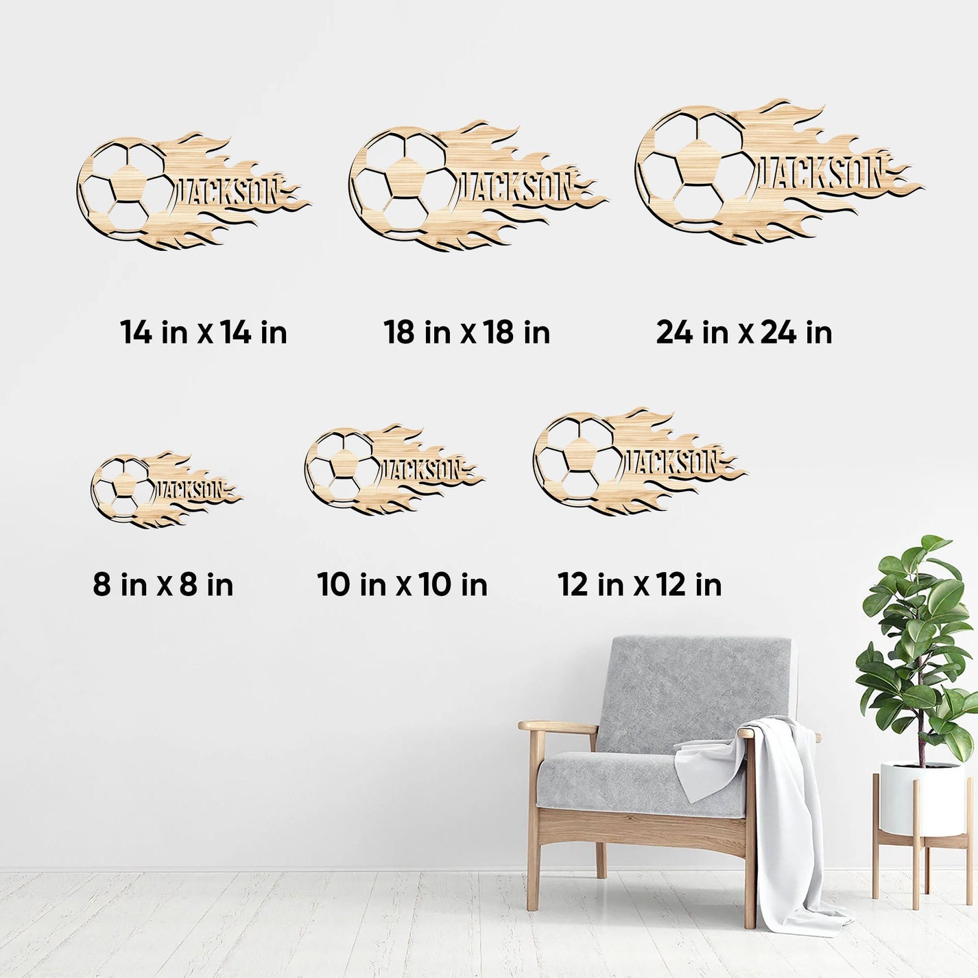 Personalized Soccer Wood Sign, Soccer Ball Sign, Custom Name Wooden Si