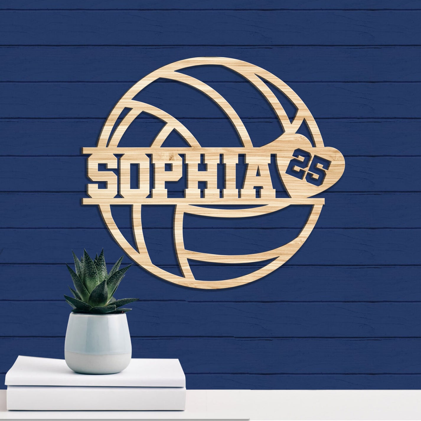 Personalized Volleyball Wood Sign, Volleyball Ball Sign, Custom Name N
