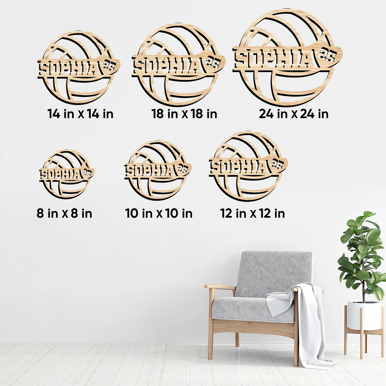 Personalized Volleyball Wood Sign, Volleyball Ball Sign, Custom Name N