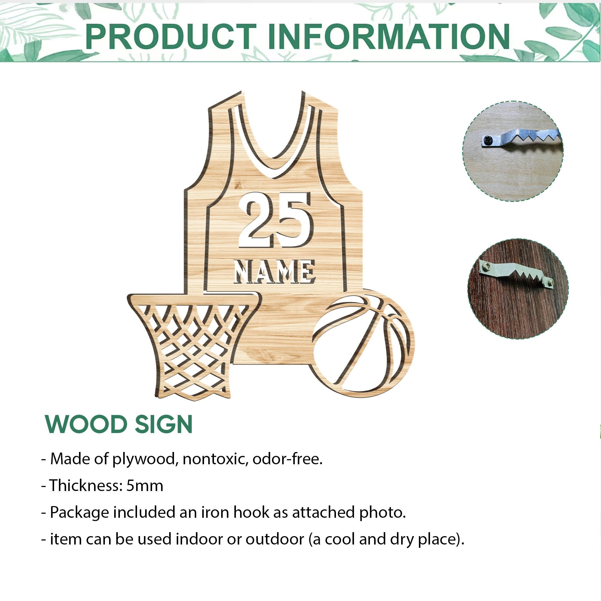 Personalized Basketball Wood Sign, Basketball Jersey Sign, Custom Name