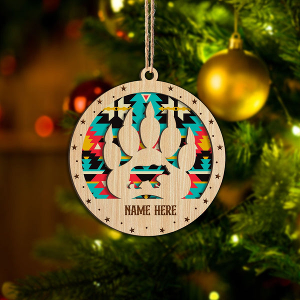 Personalized Native American Layered Wood Ornament, Custom Indigenous