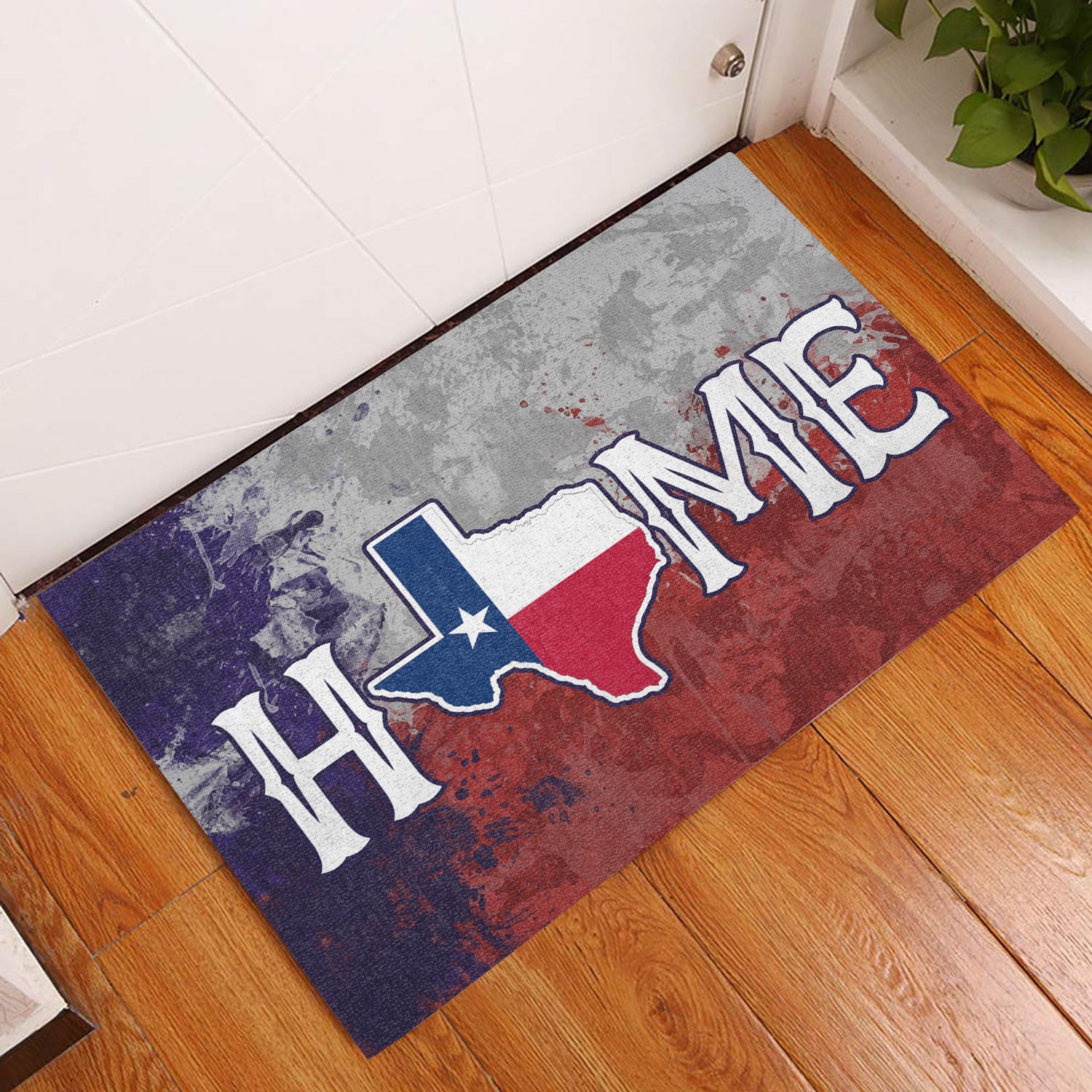 Ohaprints Doormat Outdoor Indoor Welcome Home Texas Flag Map - OhaPrints
