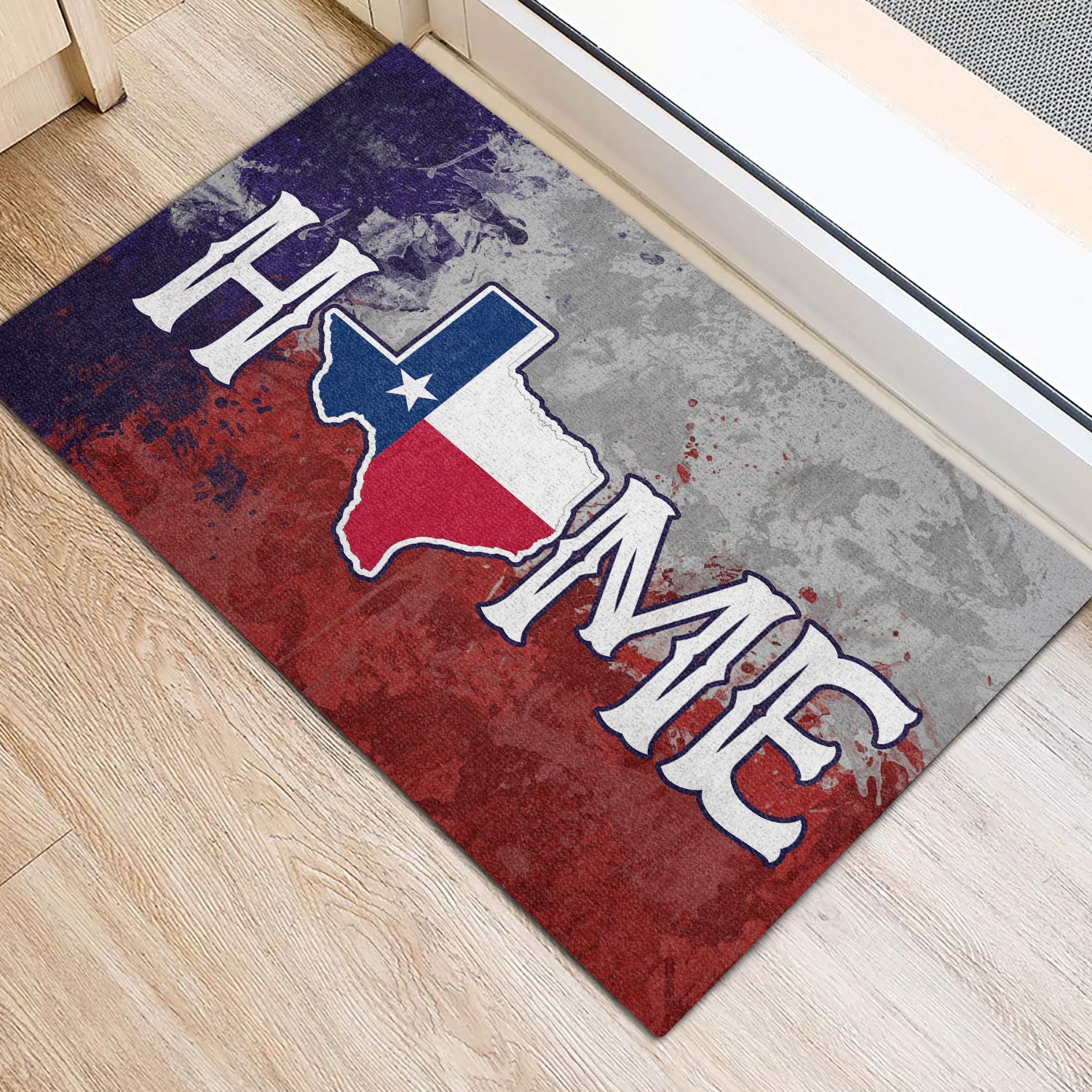 Ohaprints Doormat Outdoor Indoor Welcome Home Texas Flag Map - OhaPrints
