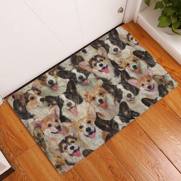 Ohaprints Doormat Outdoor Indoor A Bunch Of Corgi Welsh Corgis Dog ...