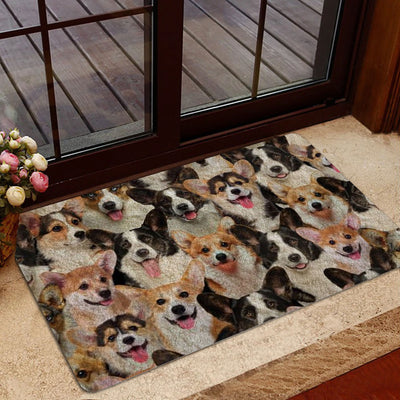 Ohaprints Doormat Outdoor Indoor A Bunch Of Corgi Welsh Corgis Dog ...