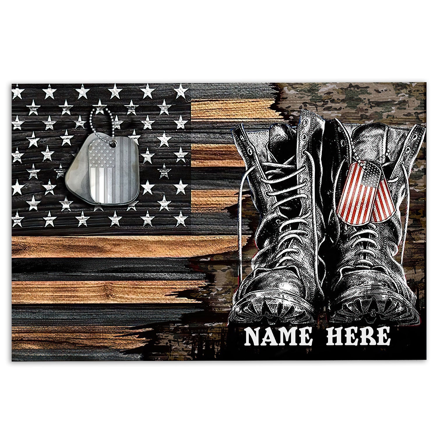 Ohaprints Doormat Outdoor Indoor Veteran Soldier Boost Military
