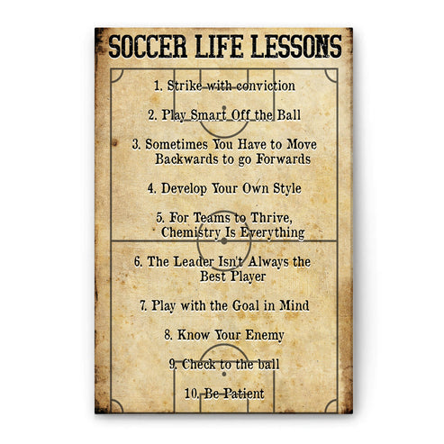 Soccer Poster & Canvas, Soccer Life Lessons Wall Art, Home Decor For S
