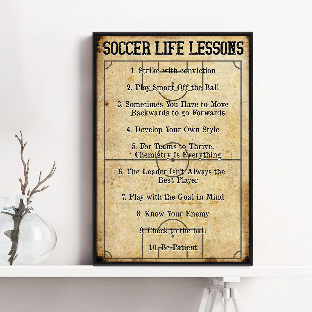 Soccer Poster & Canvas, Soccer Life Lessons Wall Art, Home Decor For S