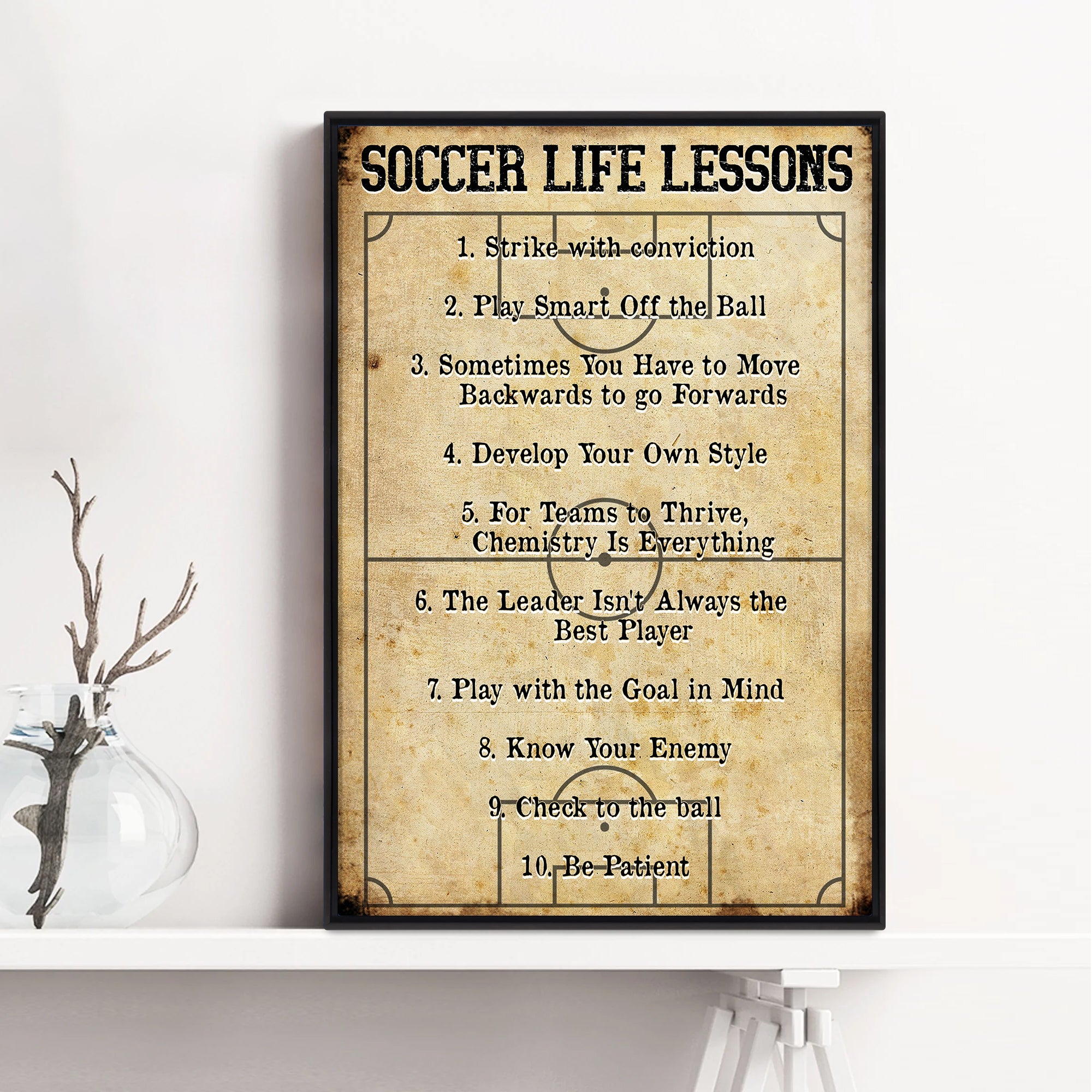 Soccer Poster & Canvas, Soccer Life Lessons Wall Art, Home Decor For S ...