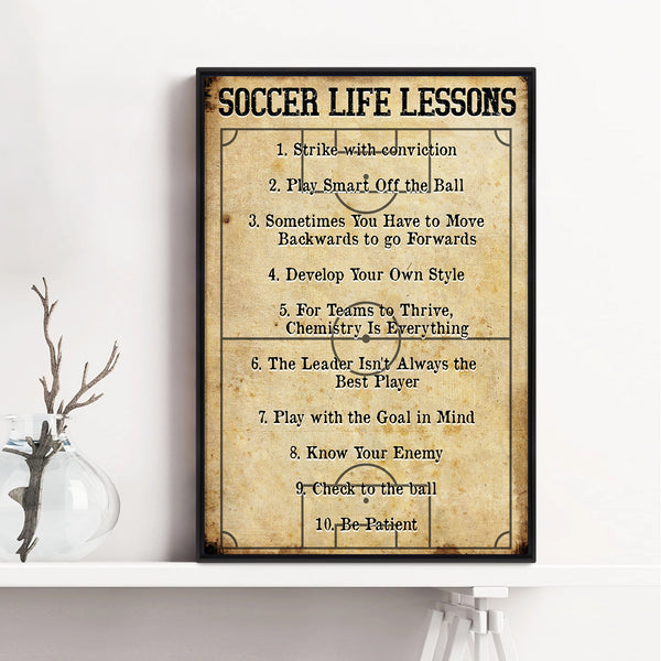 Soccer Poster & Canvas, Soccer Life Lessons Wall Art, Home Decor For S ...
