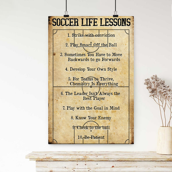 Soccer Poster & Canvas, Soccer Life Lessons Wall Art, Home Decor For S
