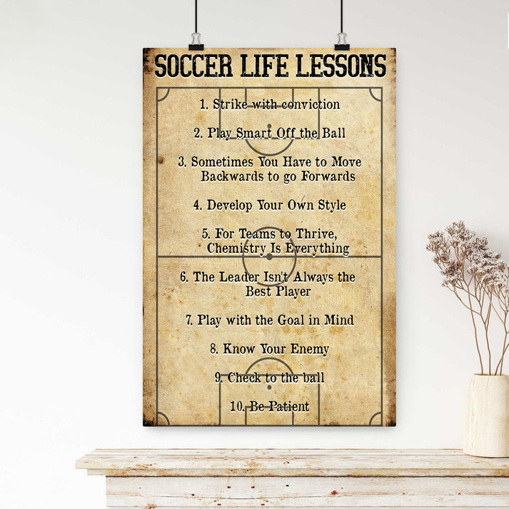 Soccer Poster & Canvas, Soccer Life Lessons Wall Art, Home Decor For S