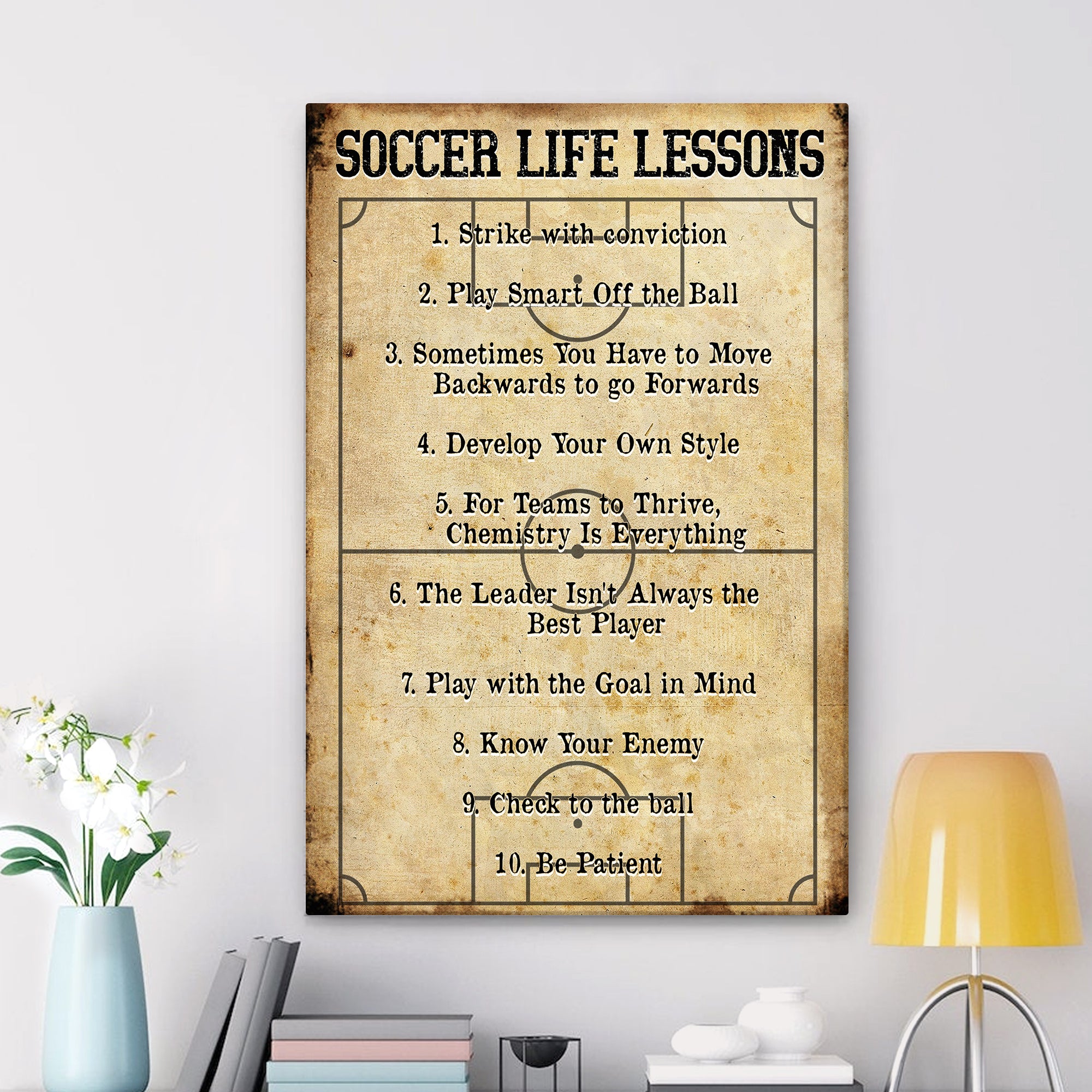 Soccer Poster & Canvas, Soccer Life Lessons Wall Art, Home Decor For S
