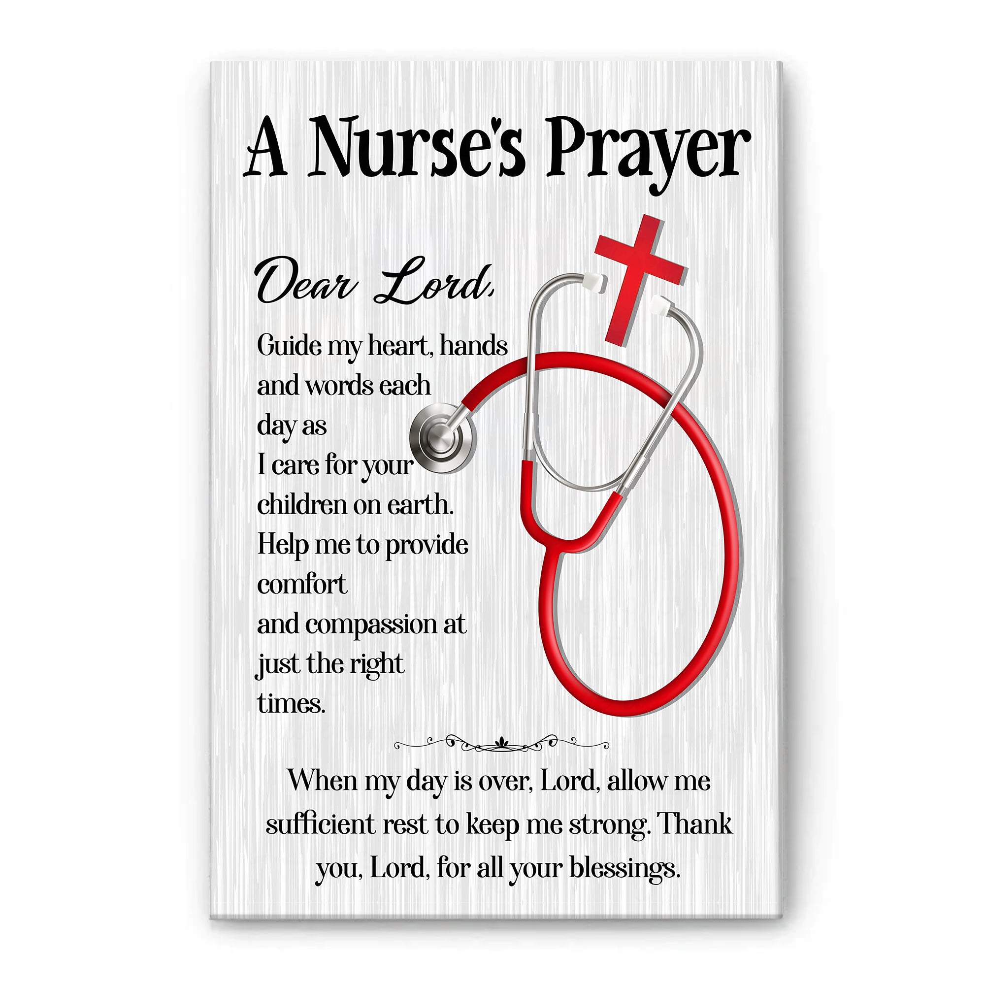 Nurse Poster & Canvas, A Nurse's Prayer Wall Art, Home Decor, Mother's