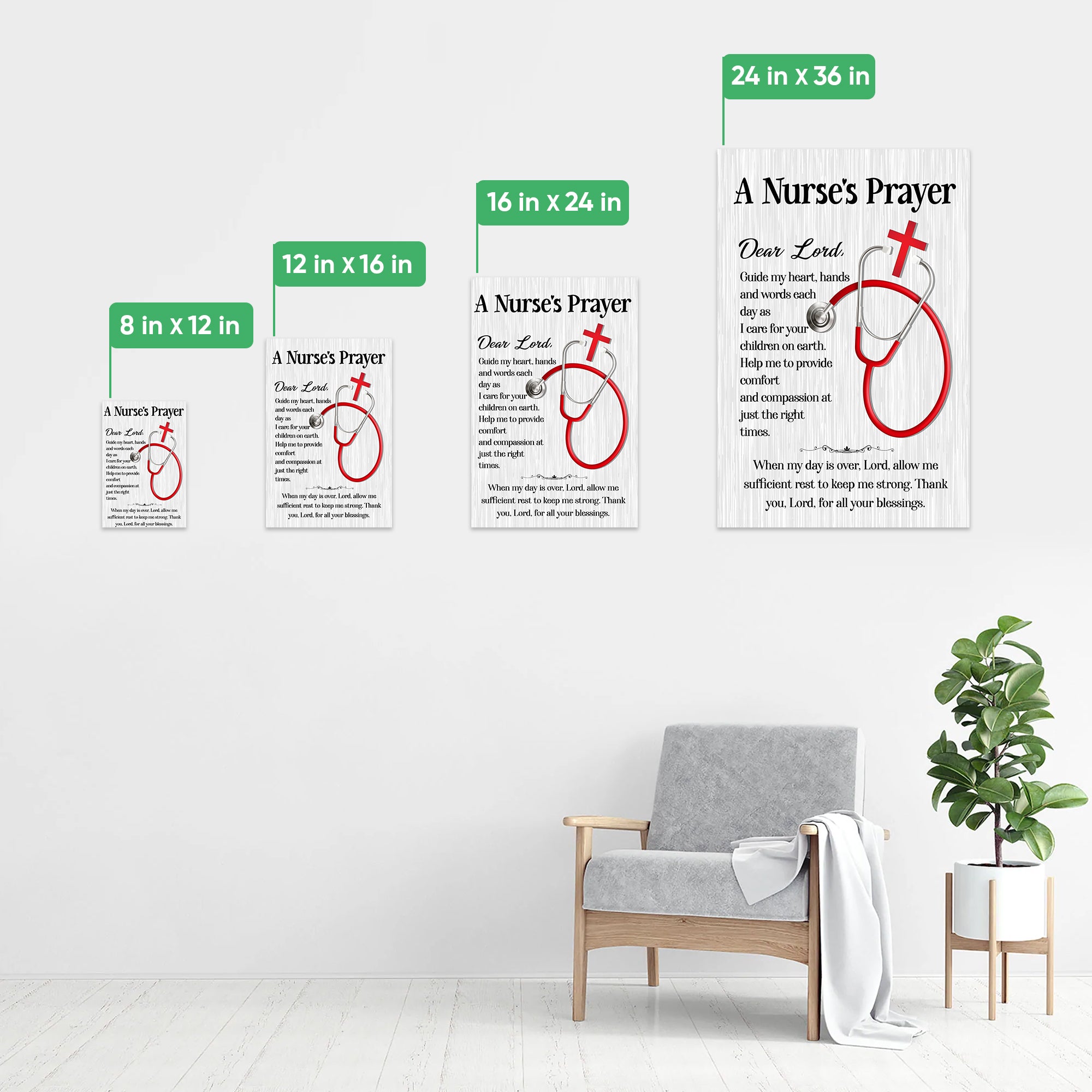 Nurse Poster & Canvas, A Nurse's Prayer Wall Art, Home Decor, Mother's