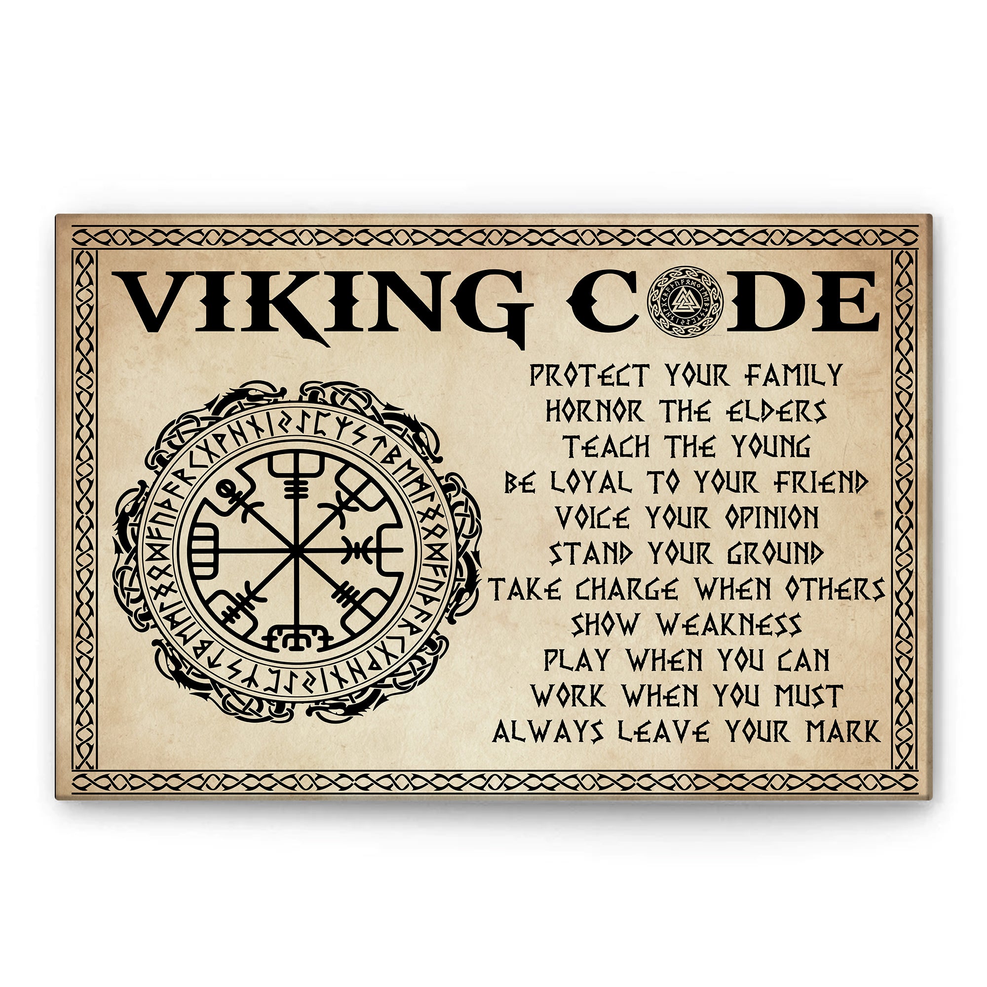 Viking Poster & Canvas, Viking Code - Protect Your Family - Honor The