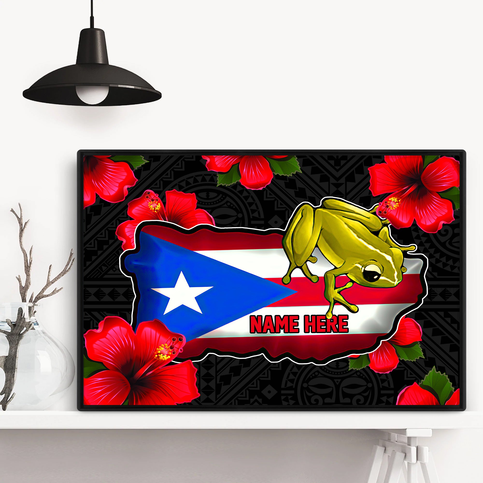 Puerto Rico Flag With Coqui