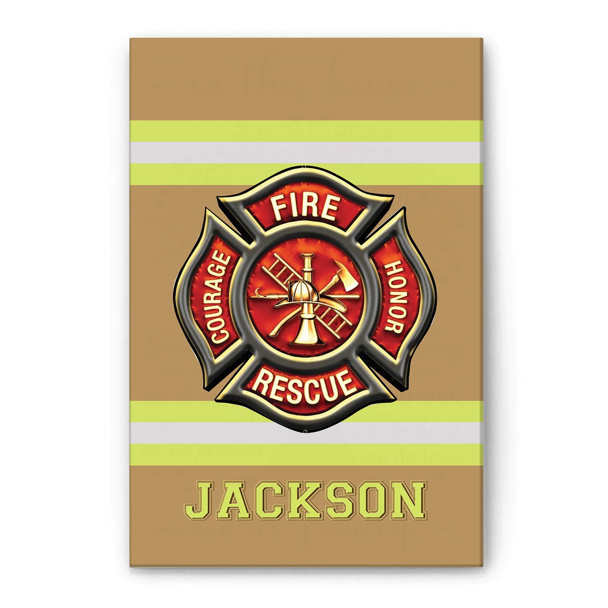 Personalized Firefighter Poster & Canvas, Fireman Uniform Wall Art, Cu