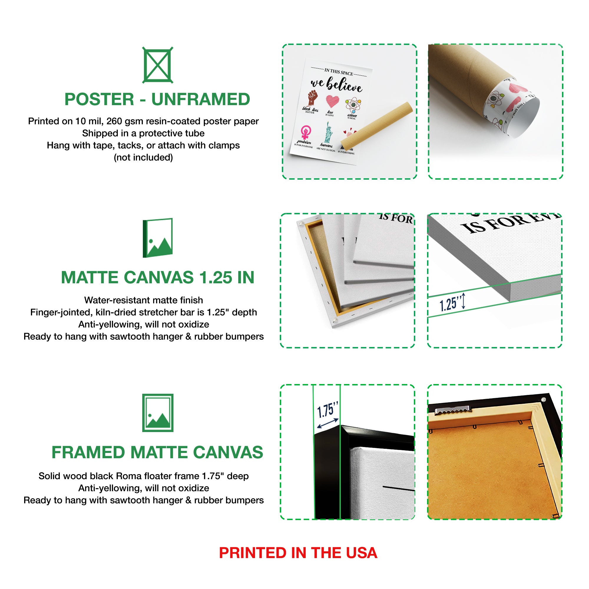 Social Justice Poster & Canvas, In This Place We Believe Equality, Hum