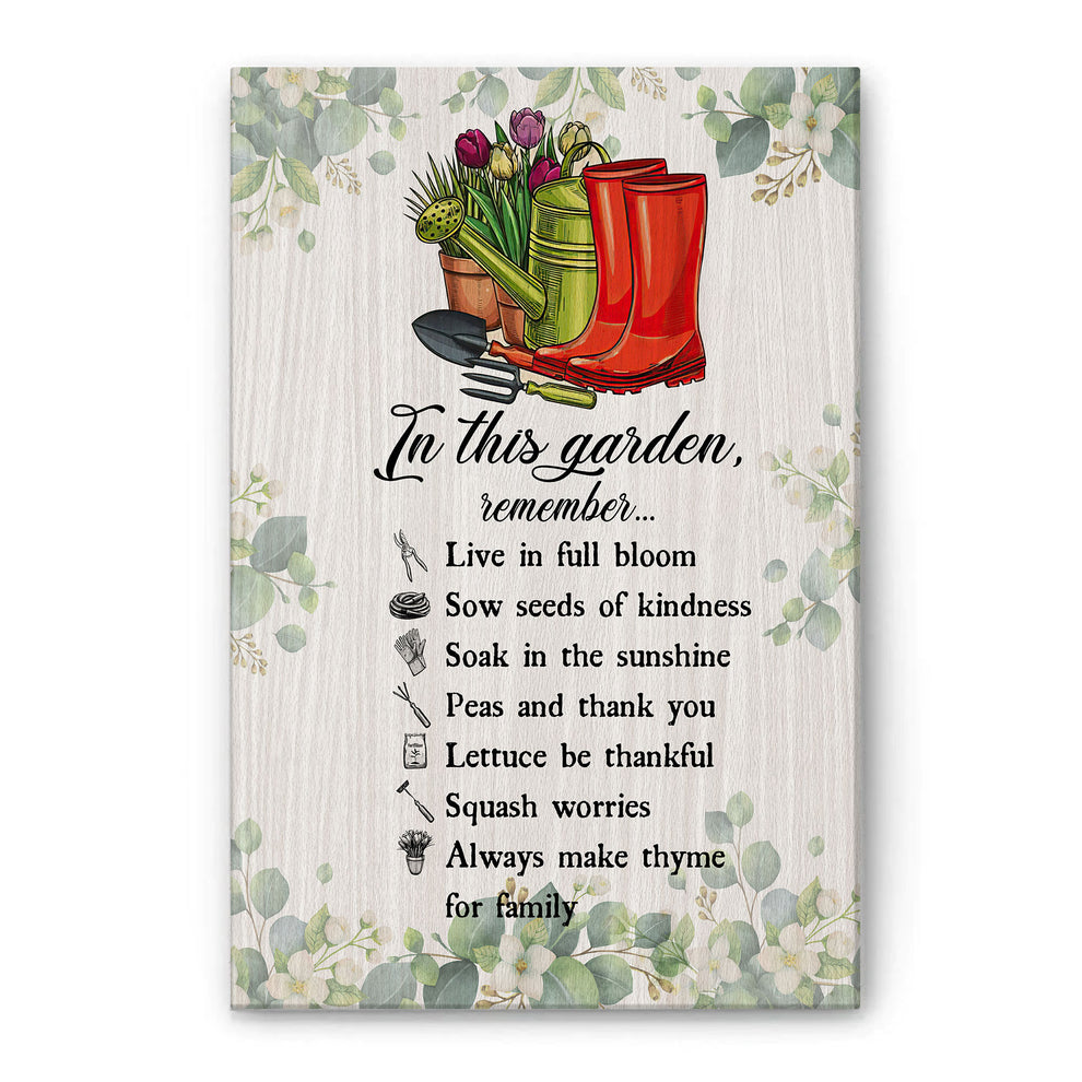 Garden Poster & Canvas, Inspirational - In This Garden Remember Wall A
