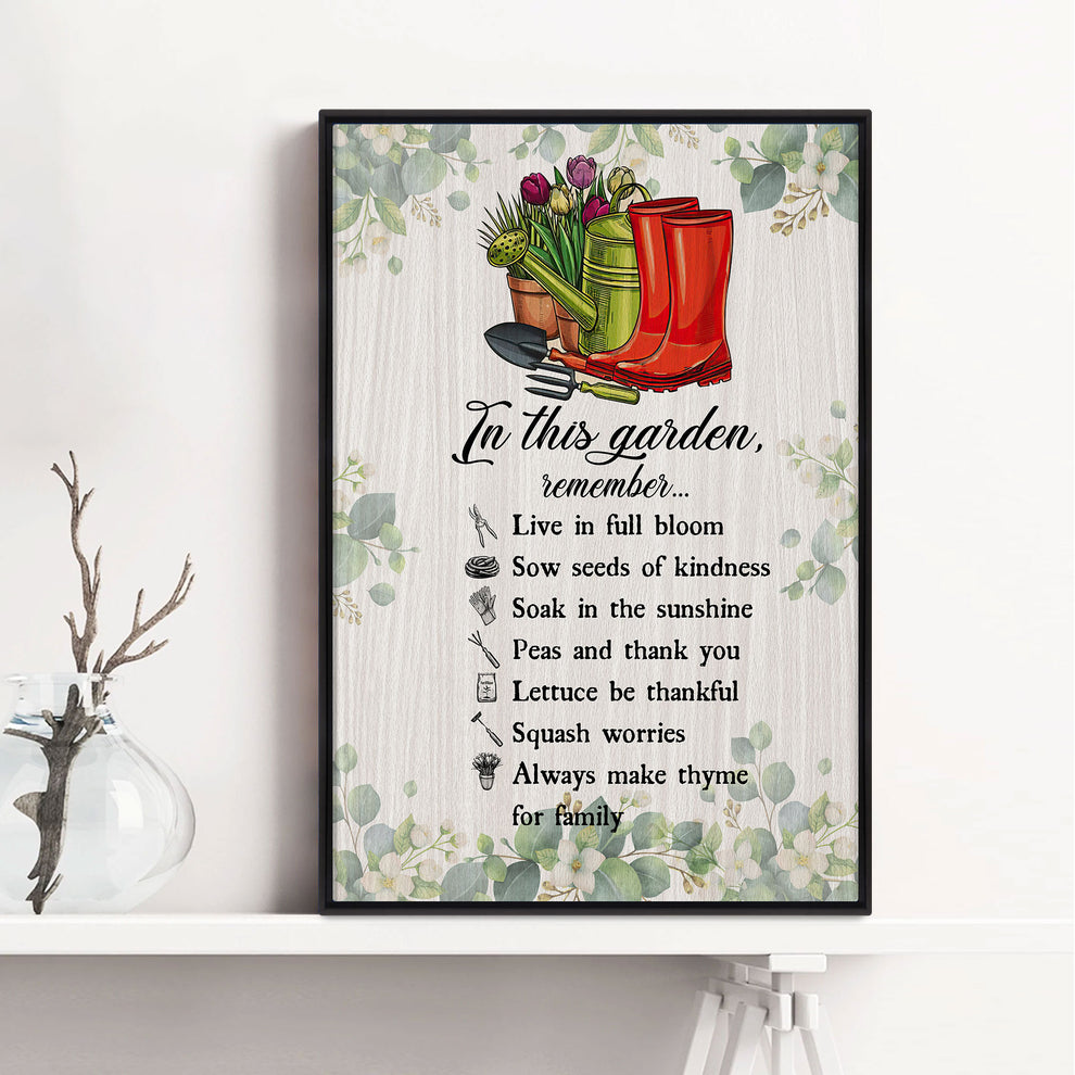 Garden Poster & Canvas, Inspirational - In This Garden Remember Wall A