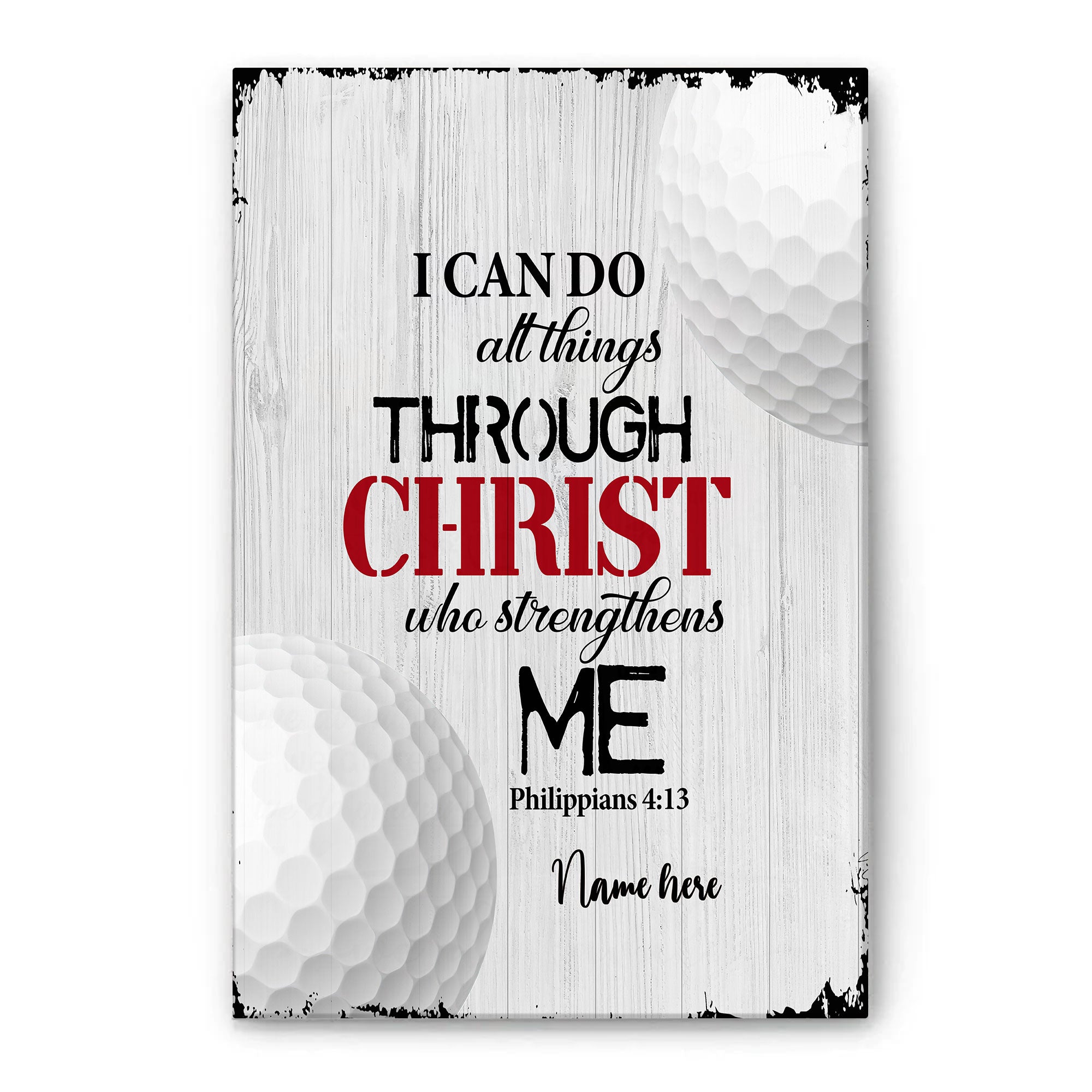 Personalized Golf Poster & Canvas, I Can Do All Things Through Christ