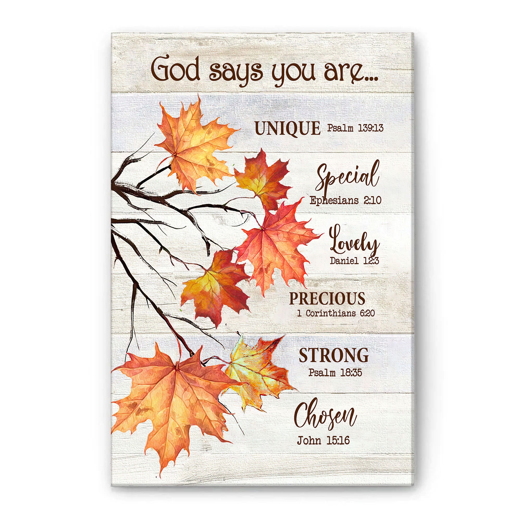 Autumn Poster & Canvas, God Says You Are Maple Leaf - Inspirational Qu