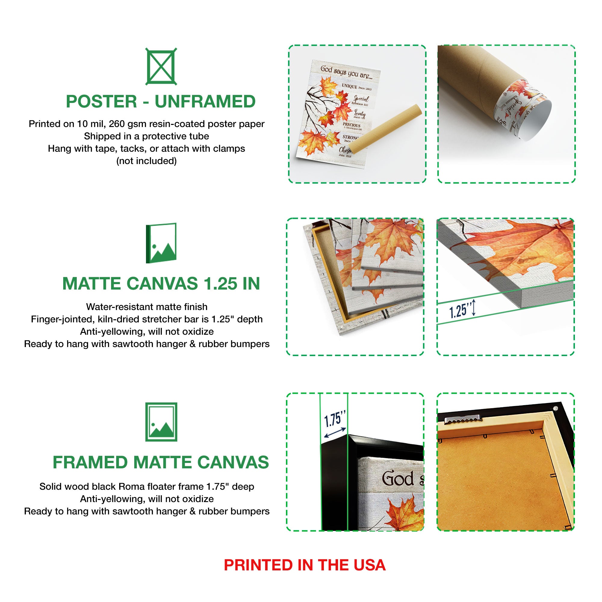 Autumn Poster & Canvas, God Says You Are Maple Leaf - Inspirational Qu