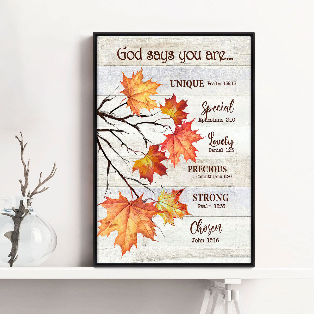 Autumn Poster & Canvas, God Says You Are Maple Leaf - Inspirational Qu