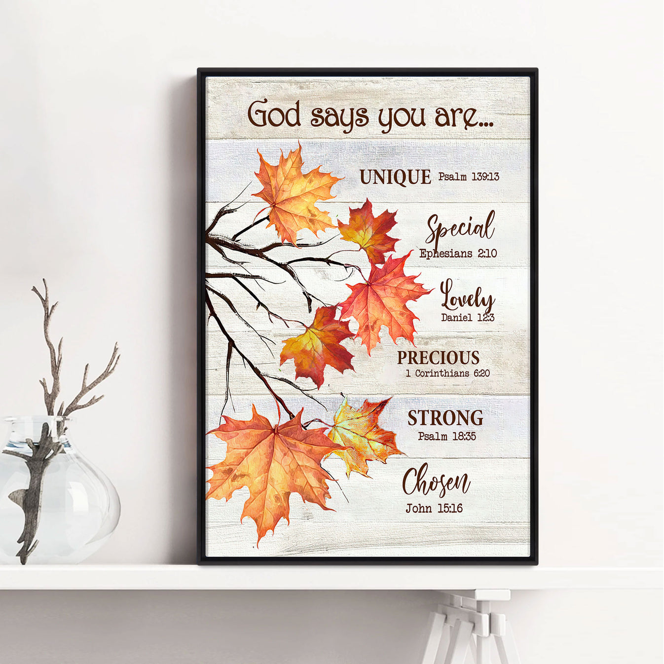 Autumn Poster & Canvas, God Says You Are Maple Leaf - Inspirational Qu