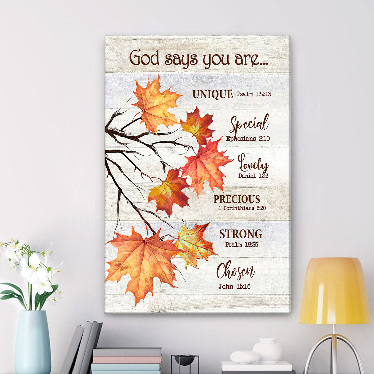 Autumn Poster & Canvas, God Says You Are Maple Leaf - Inspirational Qu