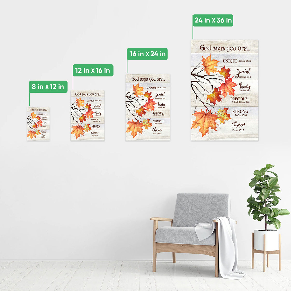 Autumn Poster & Canvas, God Says You Are Maple Leaf - Inspirational Qu