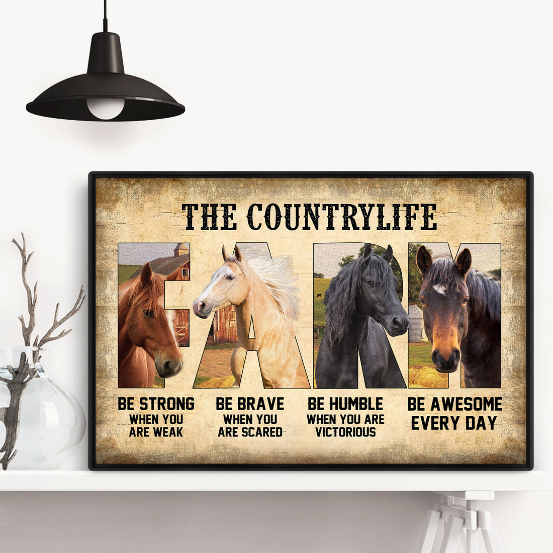 Horse Poster & Canvas, The Country Life Farm - Farmhouse - Country Far