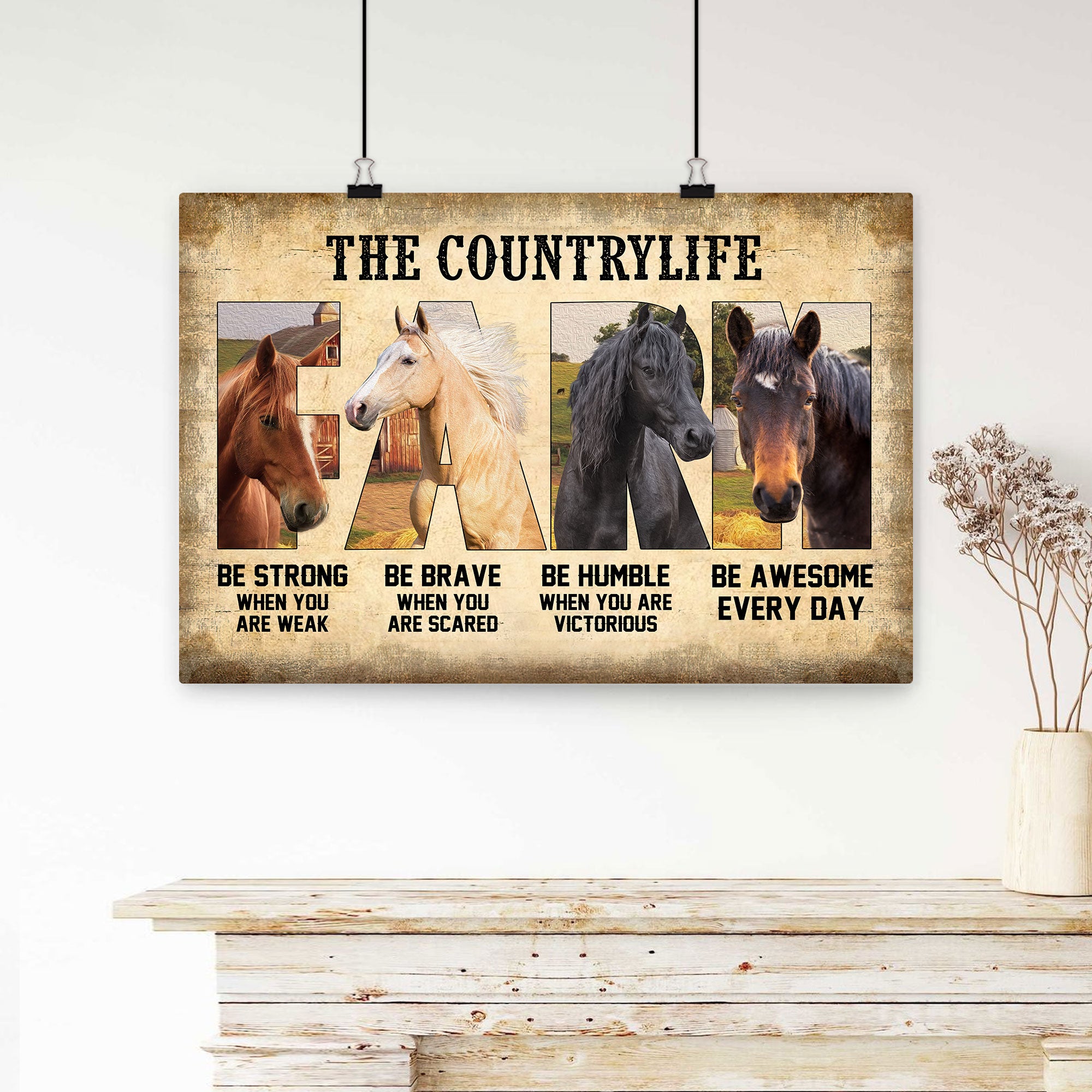Horse Poster & Canvas, The Country Life Farm - Farmhouse - Country Far