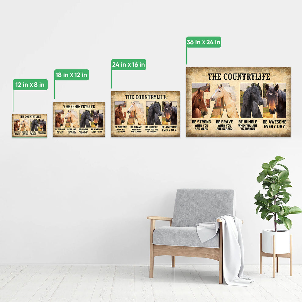 Horse Poster & Canvas, The Country Life Farm - Farmhouse - Country Far