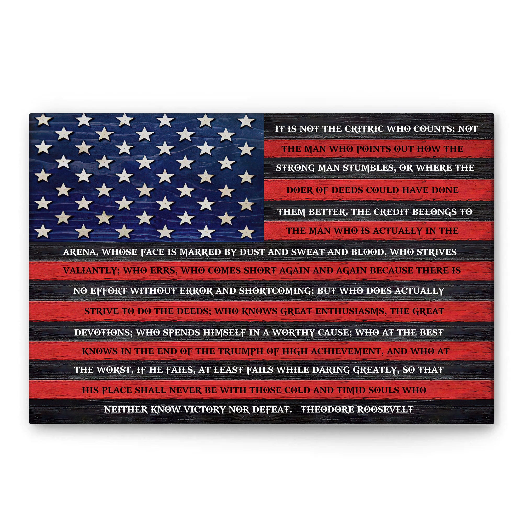 American Flag Poster & Canvas, Motivational Inspirational Quote - Patr