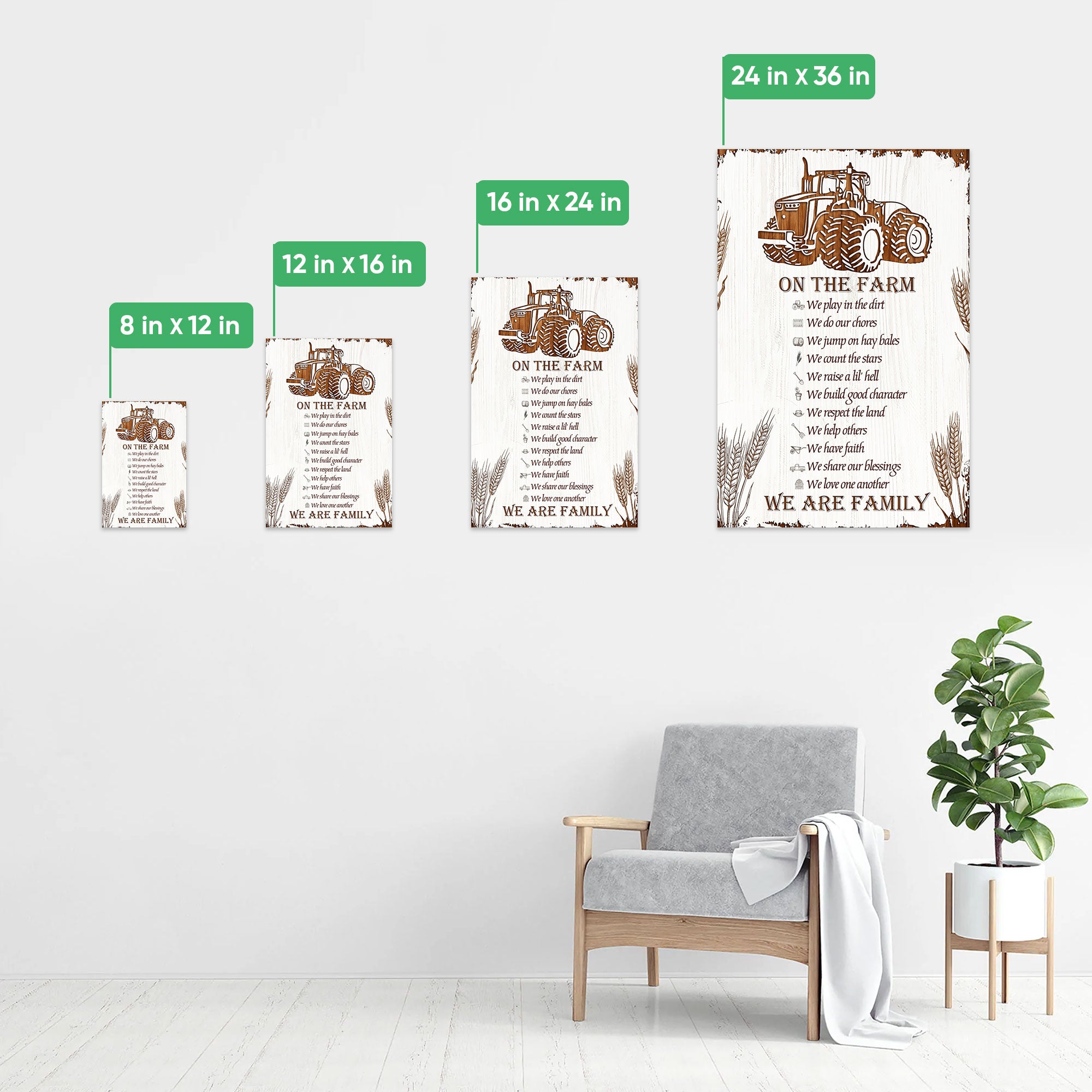 Tractor Poster & Canvas, Motivational Inspirational Quote - On The Far