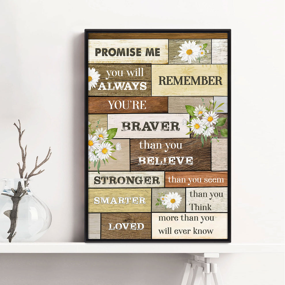 Inspirational Poster & Canvas, Motivational Wall Quote - Daisy Flower